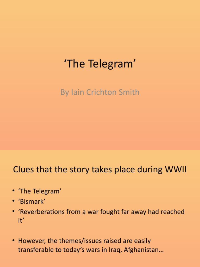 The Telegram': by Iain Crichton Smith | PDF | Question | Essays
