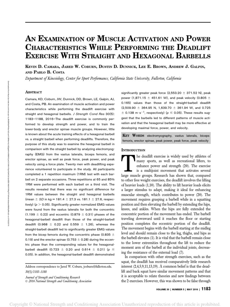 An Examination of Muscle Activation and Power.2 PDF | PDF ...