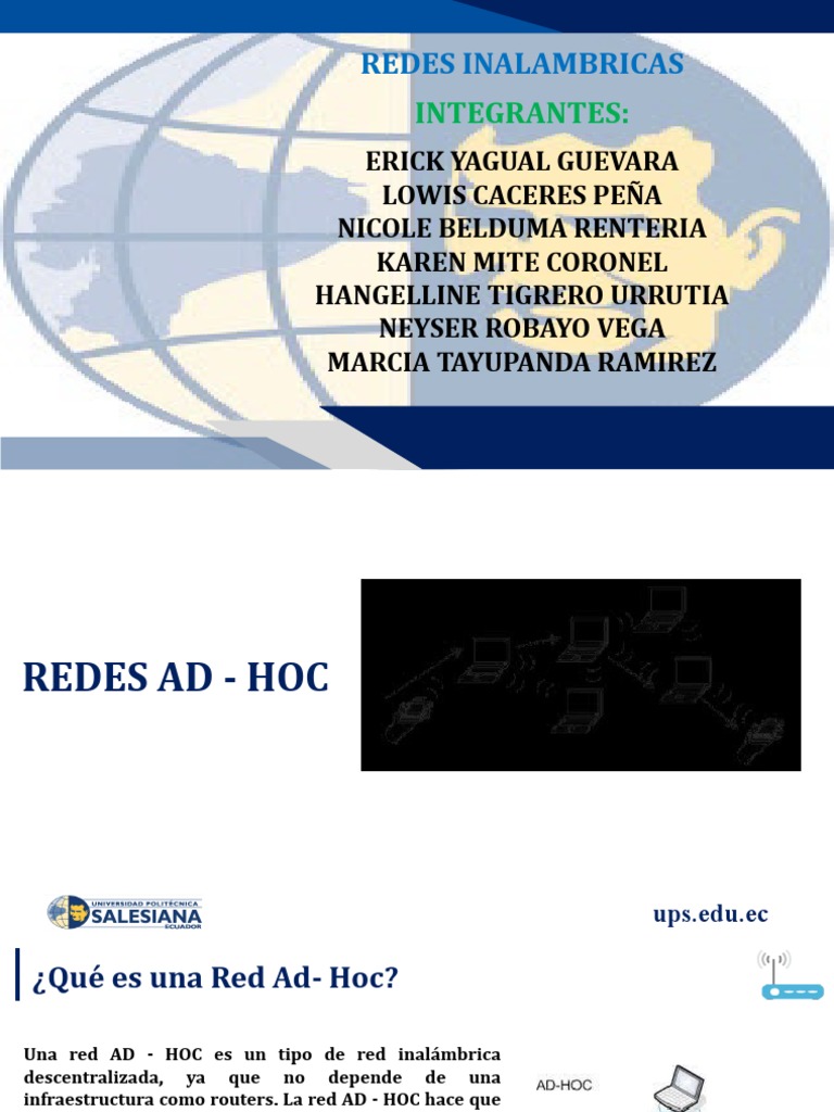 Exposicion - Redes - Ad-Hoc - Redes - Inalambricas - G4061 | PDF | Red ...