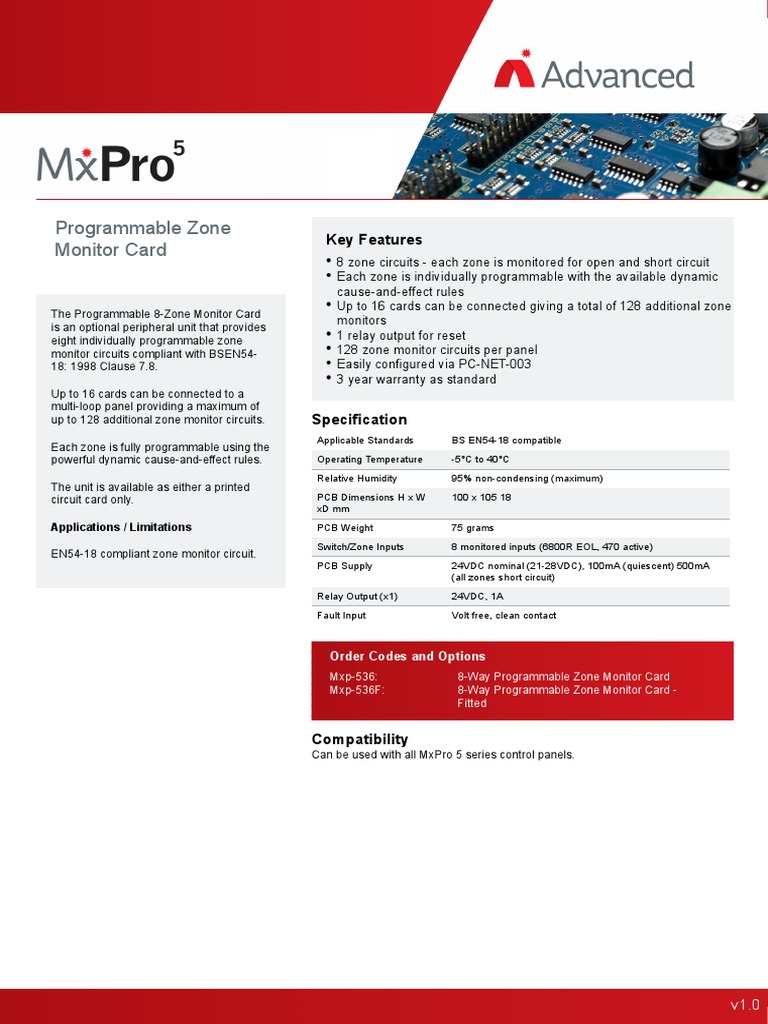 Programmable Zone Monitor Card: Key Features | PDF | Relay | Printed ...