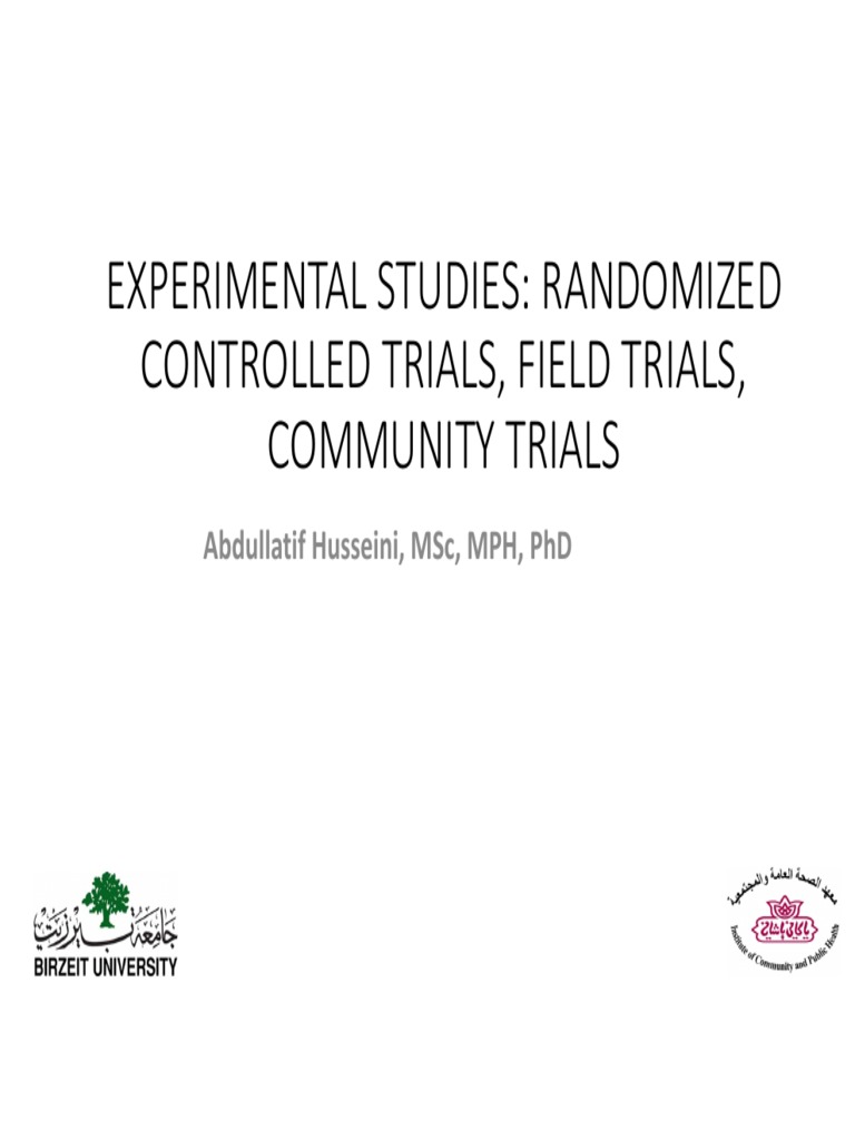 Experimental Studies: Randomized Controlled Trials, Field Trials ...