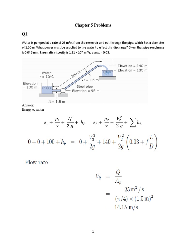 Chapter 5 Pipe Flow Problems | PDF | Gas Technologies | Pipe (Fluid Conveyance)