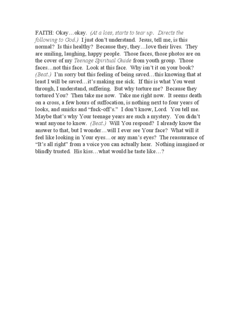 FAITH Columbinus Monologue | PDF