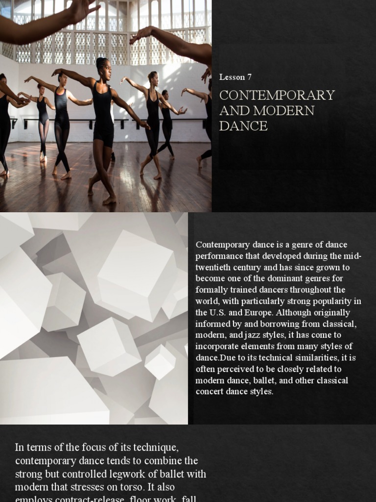 Lesson 7 CONTEMPORARY AND MODERN DANCE | PDF | Performing Arts | Dances