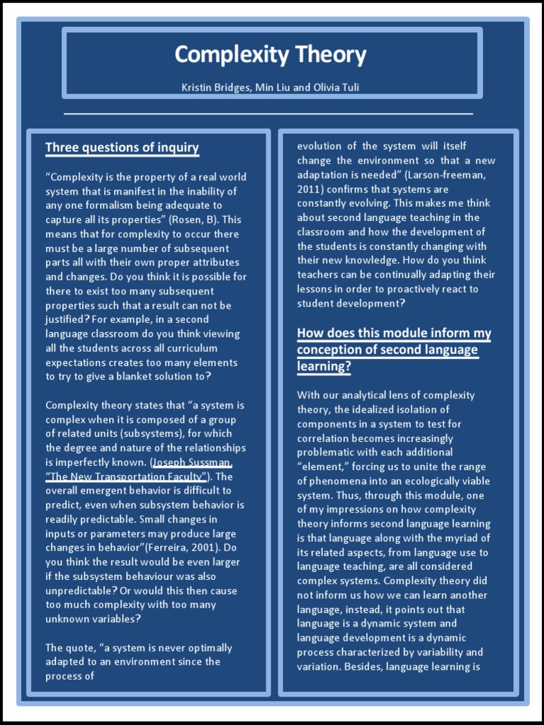 Complexity Theory PDF | PDF | Behaviorism | Reinforcement