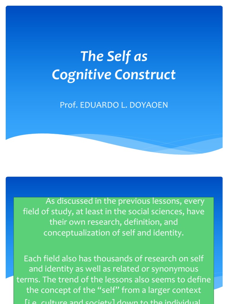 The Self as a Cognitive Construct | PDF | Self Esteem | Self