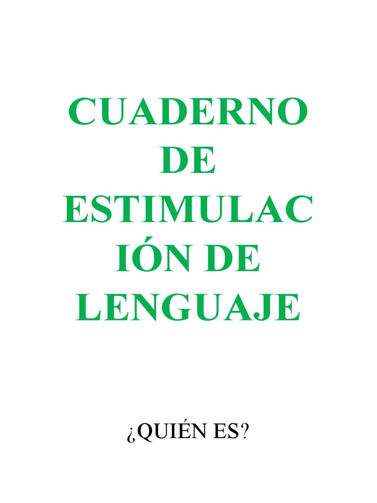 Cuaderno de Estimulación del Lenguaje | PDF