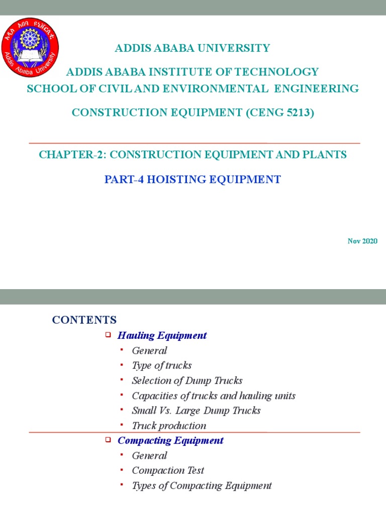 Addis Ababa University Addis Ababa Institute of Technology School of Civil and Environmental ...