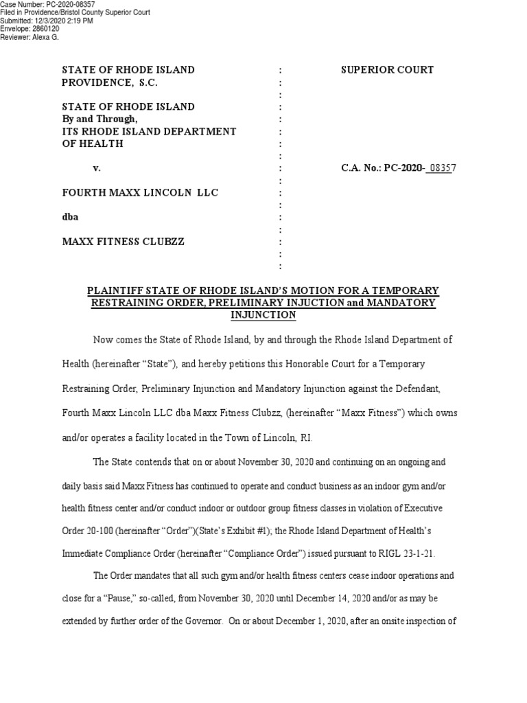 Motion For TRO | PDF | Injunction | Lawsuit