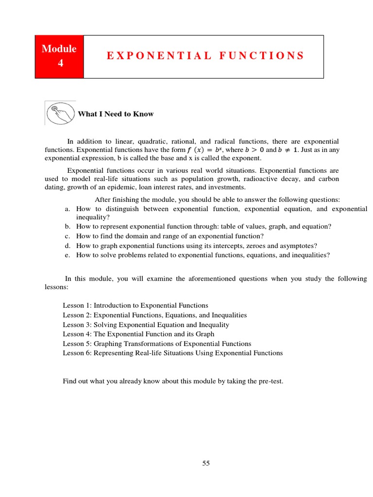 Exponential Functions: What I Need To Know | PDF | Function ...