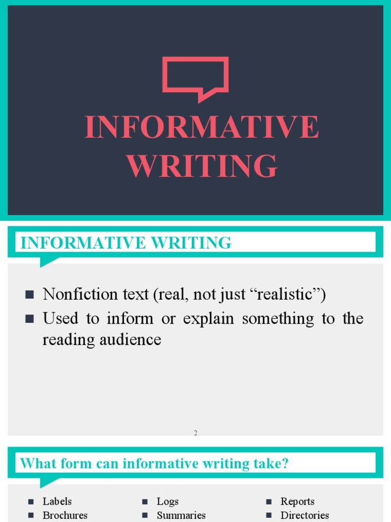 Principles of Informative Writing | PDF | Essays | Human Communication