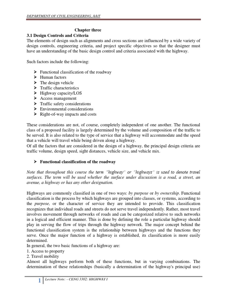 Chapter 3 Design Controls and Criteria | PDF | Traffic | Road