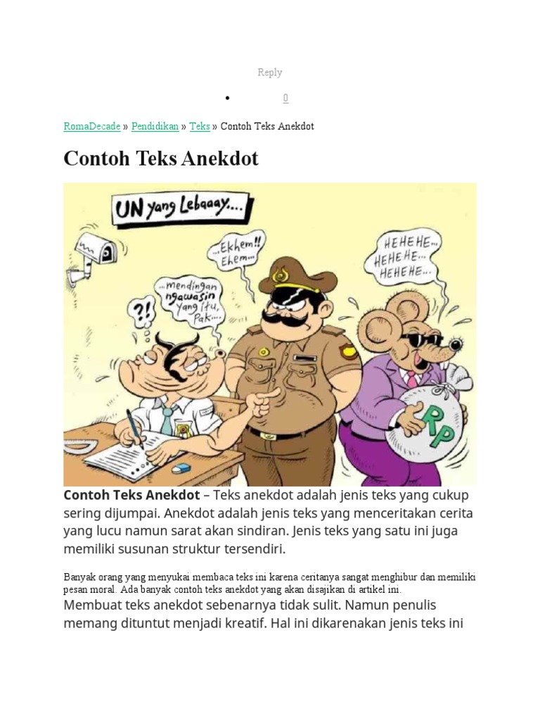 Contoh Teks Anekdot | PDF