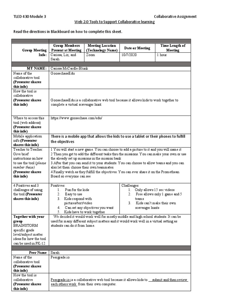 Collaborative Assignment Sheet Fall20-1 Mccardle-Blunk | PDF ...