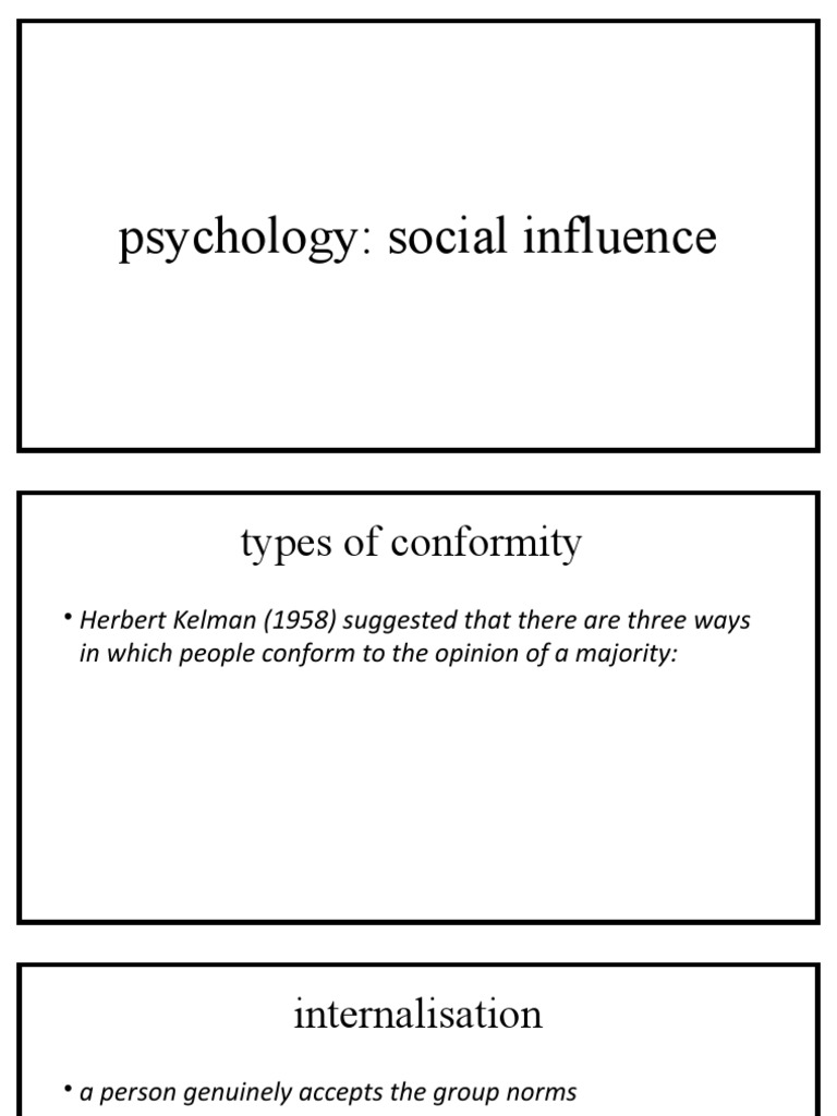 Social Influence | PDF | Conformity | Obedience (Human Behavior)