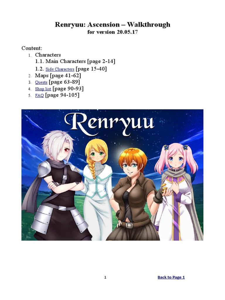 Renryuu: Ascension - Walkthrough | PDF