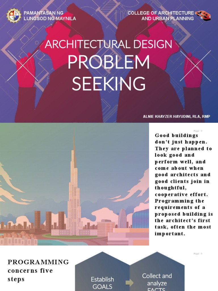 Architectural Design 1 - Lecture 10 - Problem Seeking | PDF | Concept | Design