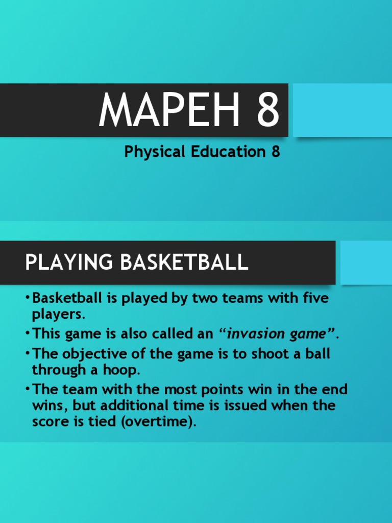 MAPEH 8 - Playing Basketball | PDF