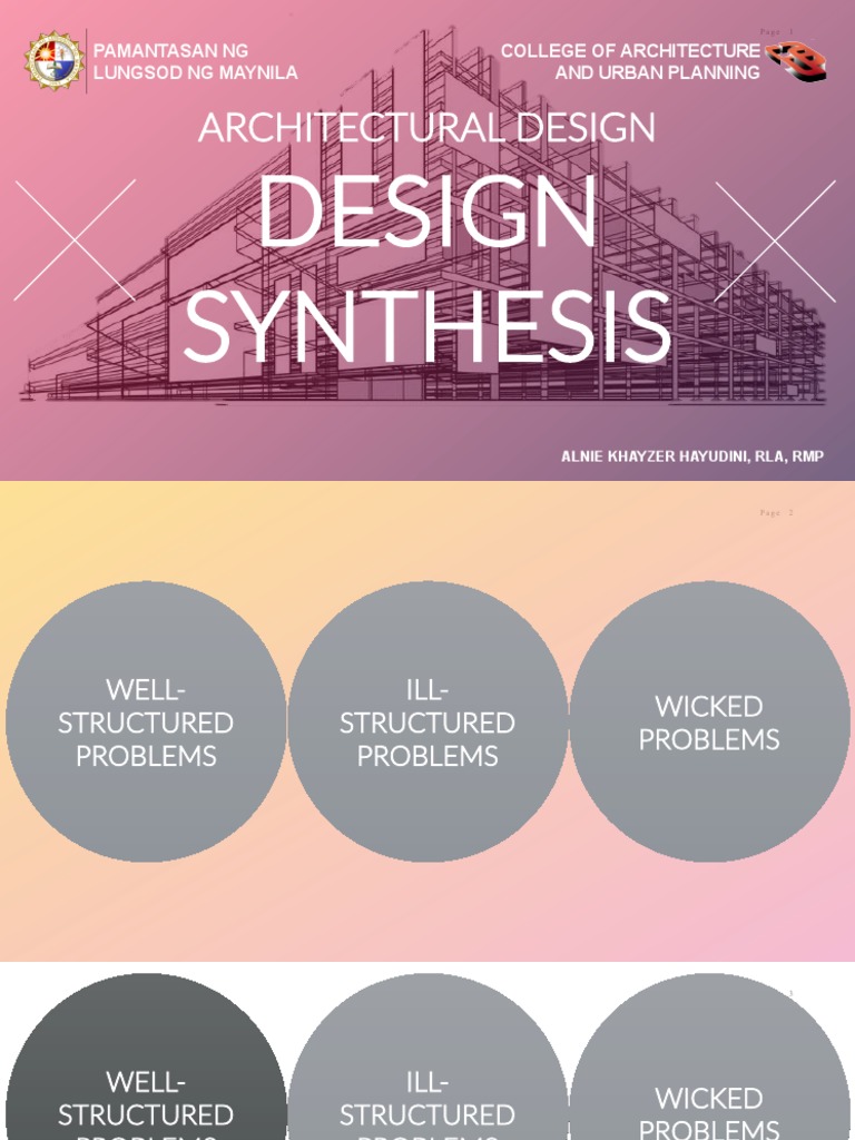 Architectural Design 1 - Lecture 13 - Design Synthesis | PDF ...