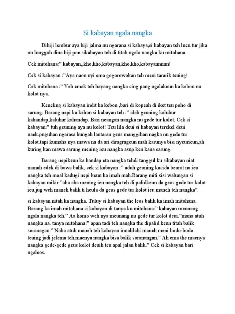 Si Kabayan Ngala Nangka | PDF