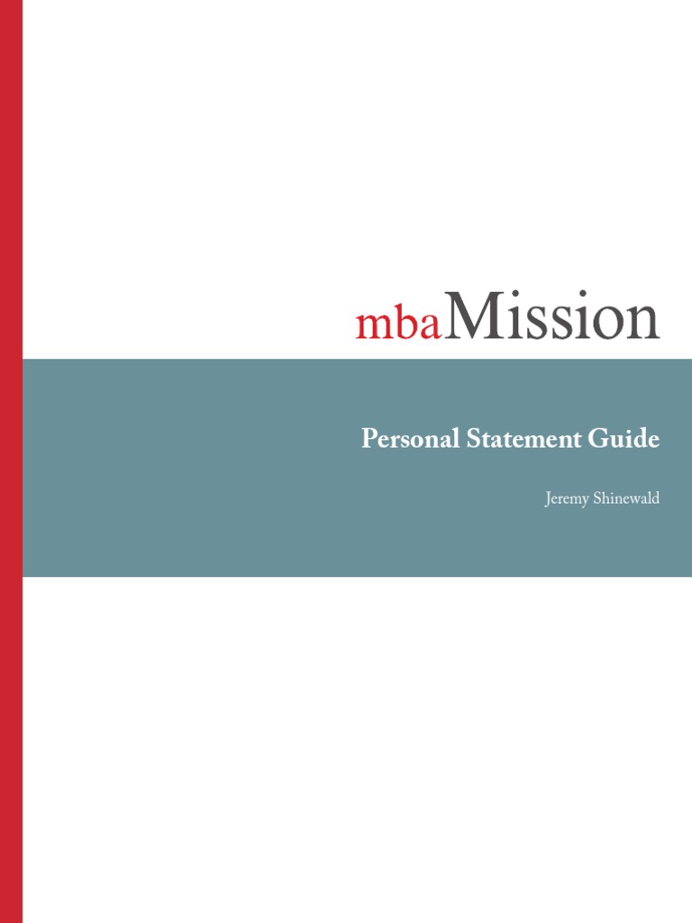 Mbamission Personal Statement Guide Updated | PDF | Goal | Master Of ...