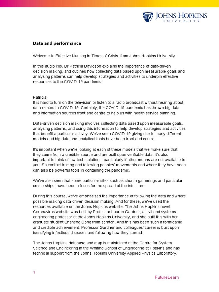 Data and Performance: Futurelearn | PDF | Analytics | Predictive Analytics