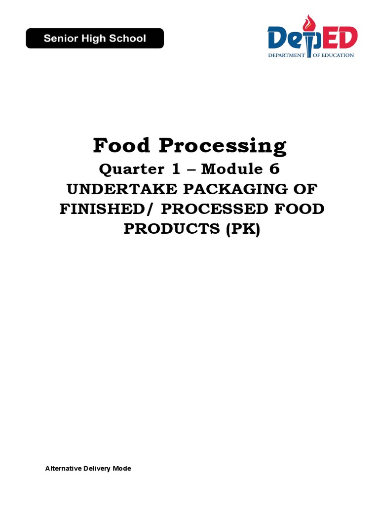 Grade 12 Module 6-TVL | PDF | Sucrose | Food Preservation