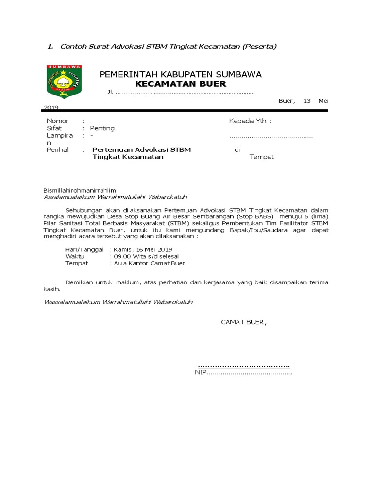 Contoh Surat Advokasi DLL | PDF