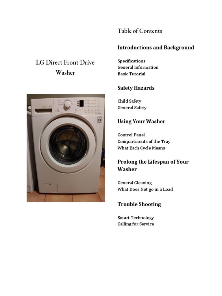 Technical Instructions - Washing Machine | PDF | Washing Machine ...