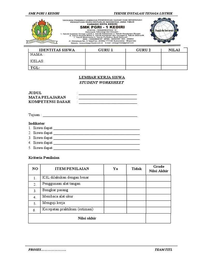 Contoh Jobsheet ........................... | PDF