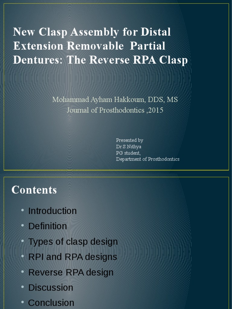 3.new Clasp Assembly For Distal Extension Removable Recent | PDF ...