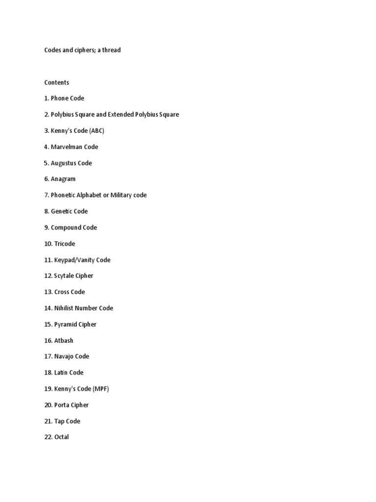 Codes And Cyphers Pdf Cipher Espionage Techniques