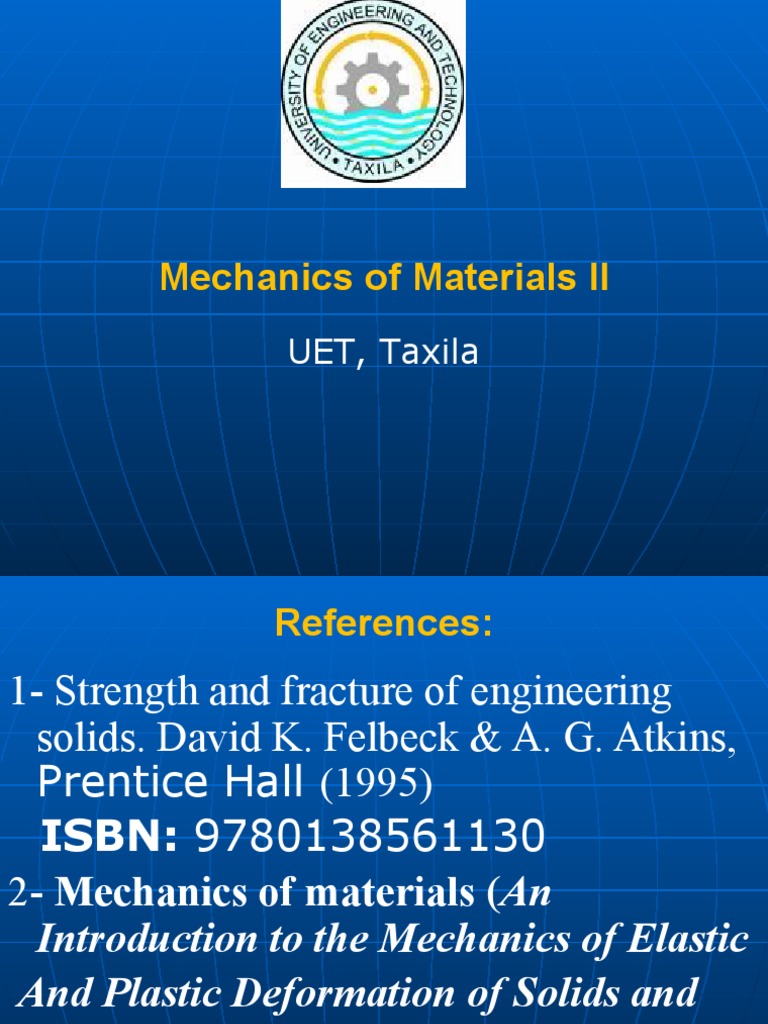 Mechanics of Materials II: UET, Taxila | PDF | Deformation (Engineering ...
