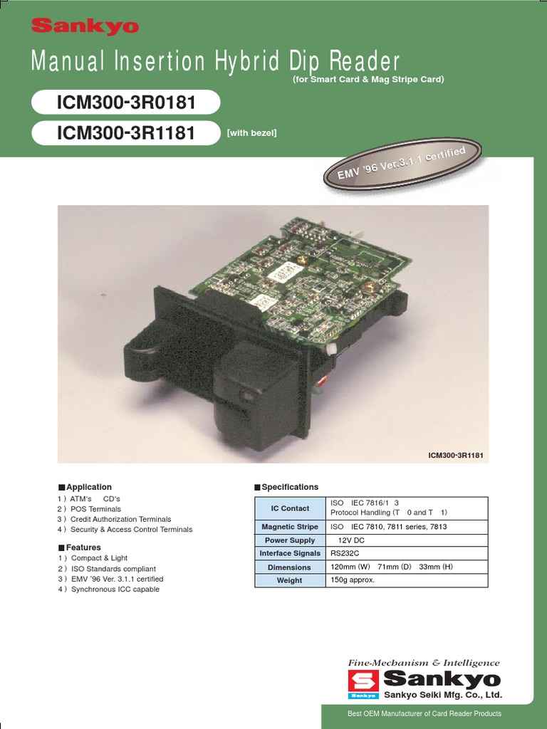Manual Insertion Hybrid Dip Reader: ICM300-3R0181 ICM300-3R1181 | PDF ...