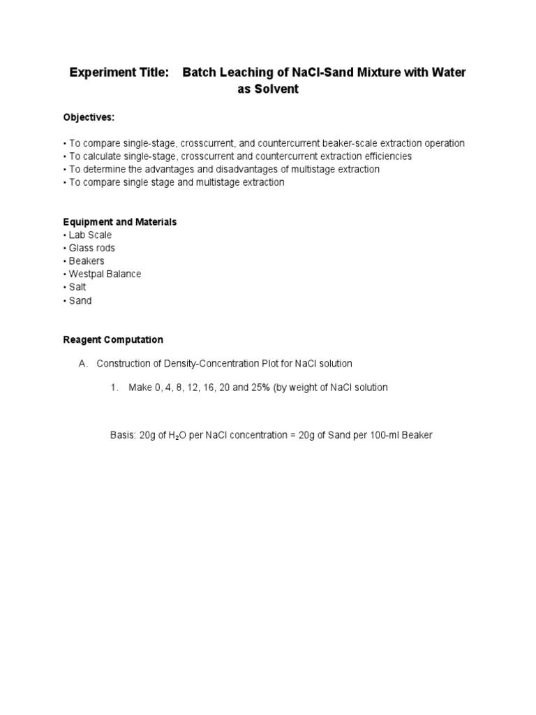 Comparing Single-Stage, Crosscurrent, and Countercurrent Extraction ...