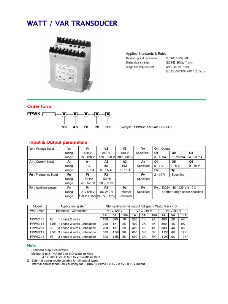 FPWK 3DR Power Module Datasheet | PDF | Electricity | Electric Power
