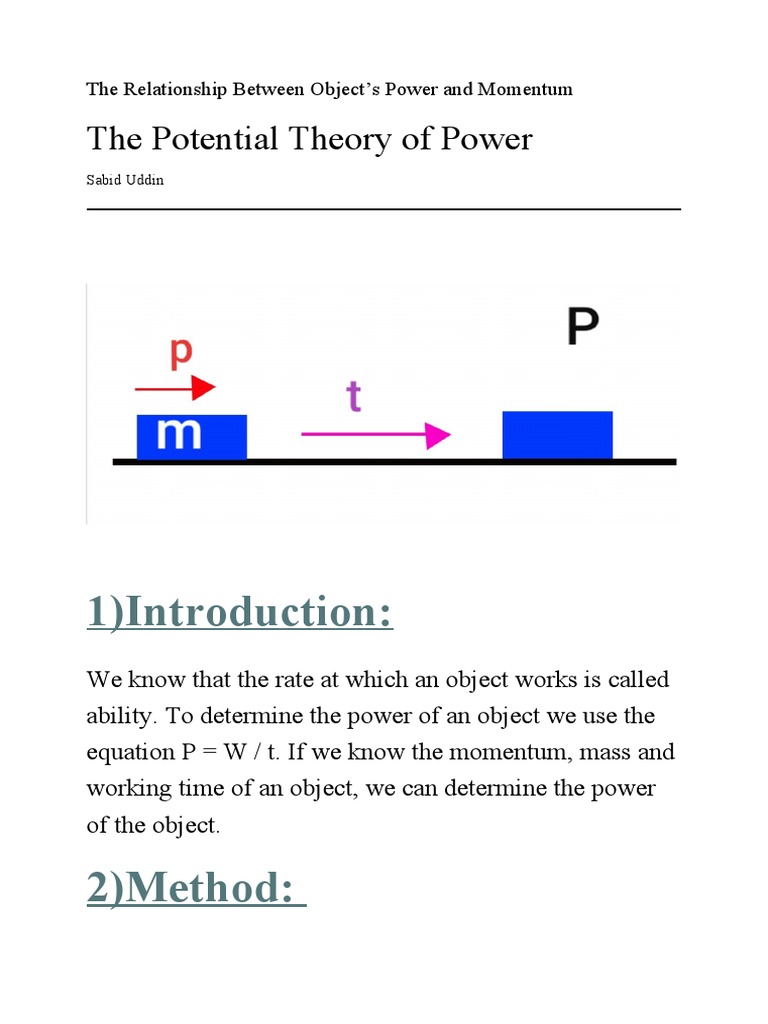 1) Introduction:: The Potential Theory of Power | PDF | Momentum | Mass