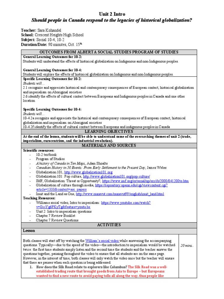 Unit 2 Intro | PDF | Imperialism | Indigenous Peoples