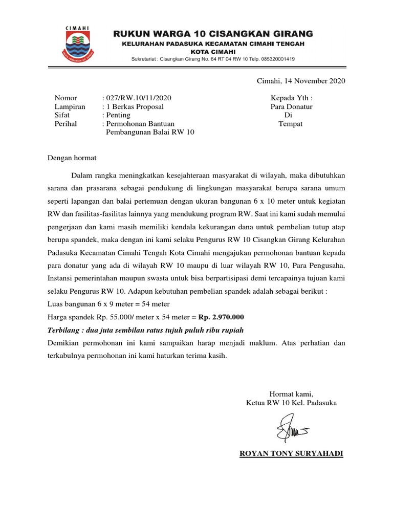 Pembangunan Balai Pertemuan RW Tahap 2 | PDF