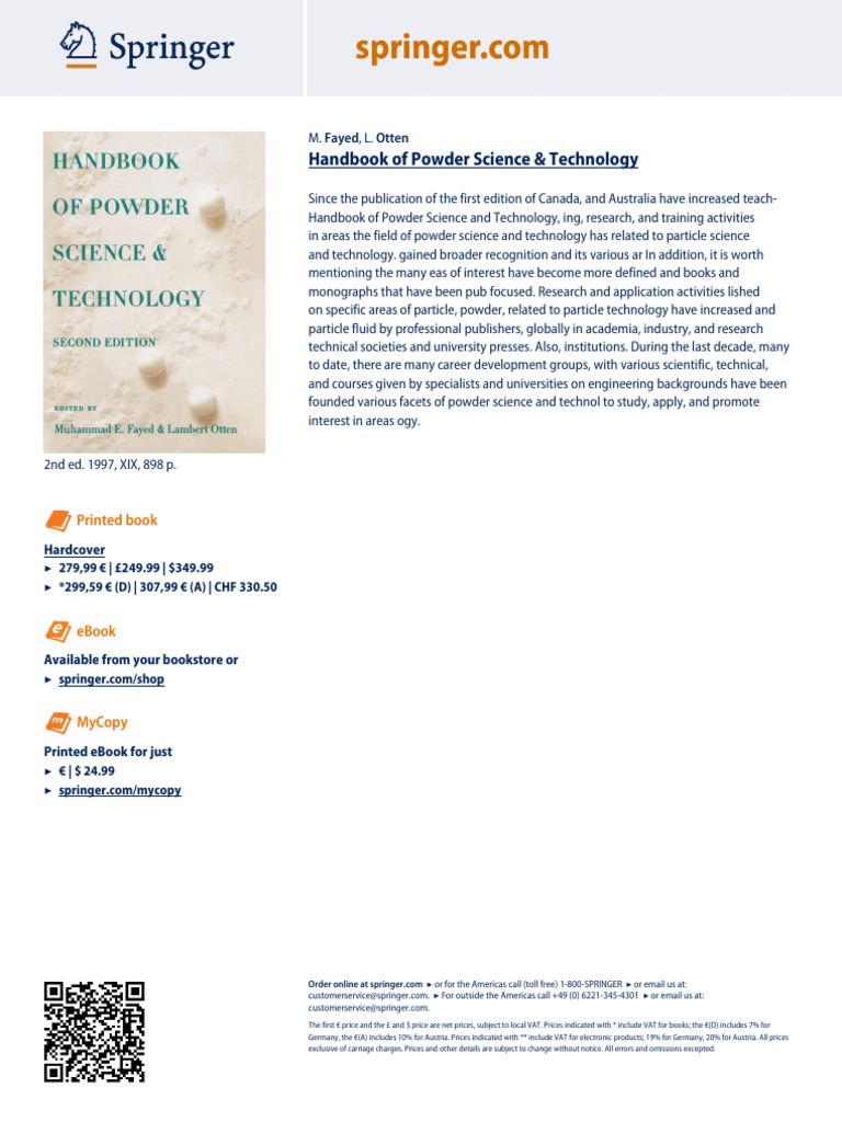 Powder Science & Tech Handbook | PDF | Inquiry | Science
