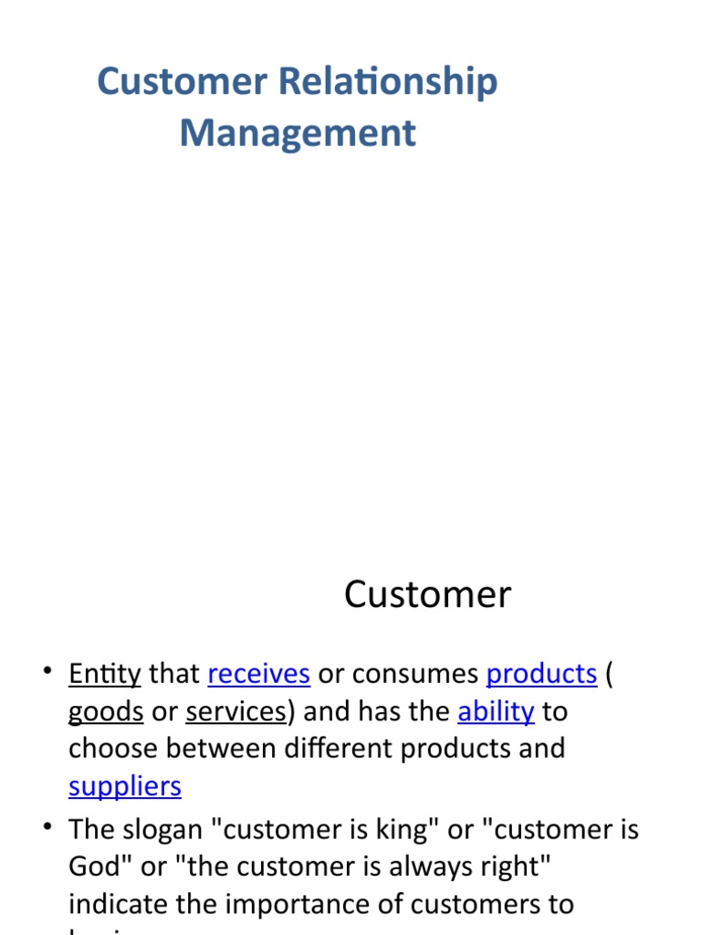 Customer Relationship Management | PDF | Sales | Customer Relationship ...