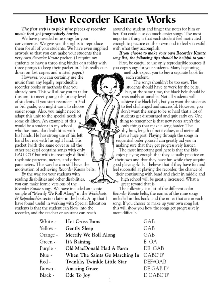An Effective Recorder Karate Program: How to Structure Lessons and ...