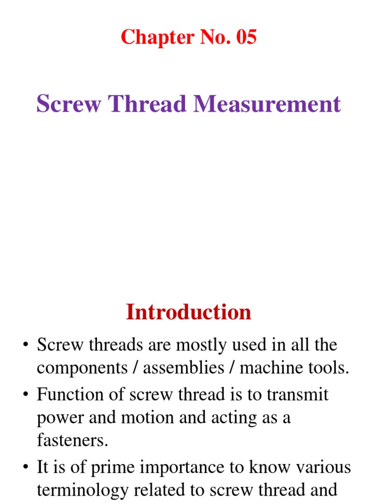 Screw Thread Measurement | PDF | Screw | Helix
