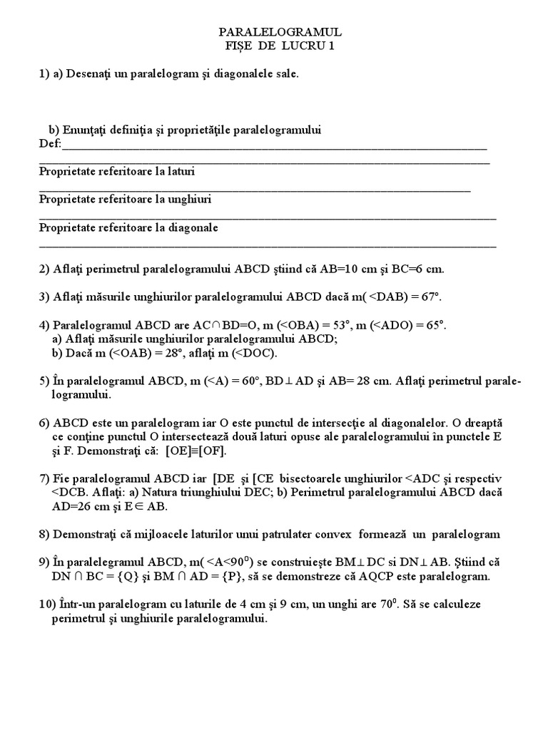 Paralelogramul Fise 1 | PDF