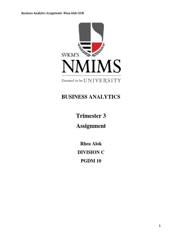 Business Analytics Assignment | PDF