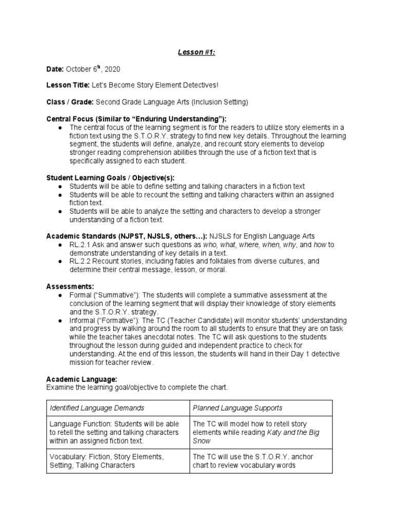 Task 1 Part B Lesson Plans For Learning Segment-14 | PDF | Educational ...