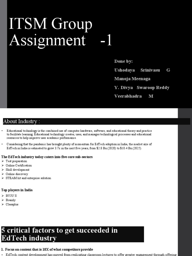 ITSM Group Assignment - 1: Done By: Ushodaya Srinivasu G Manoja Meenaga ...