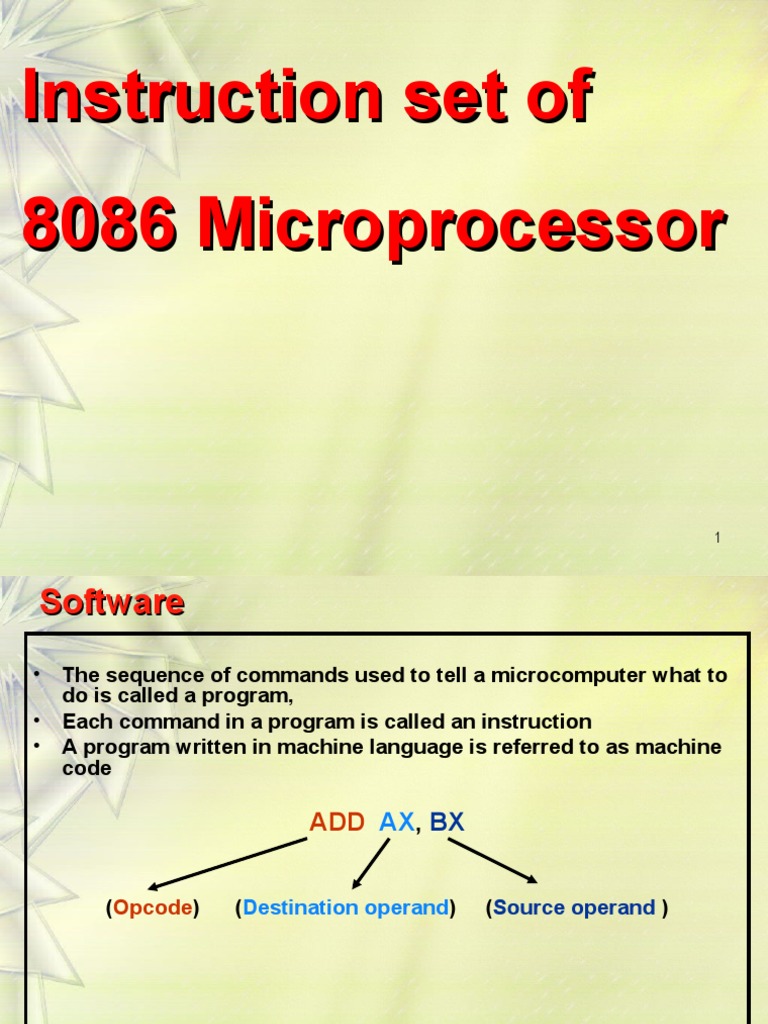 8086 Microprocessor Instruction Set | PDF | Assembly Language | Subroutine