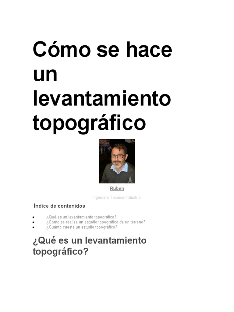 Cómo hacer un levantamiento topográfico | PDF | Topografía | Mapa