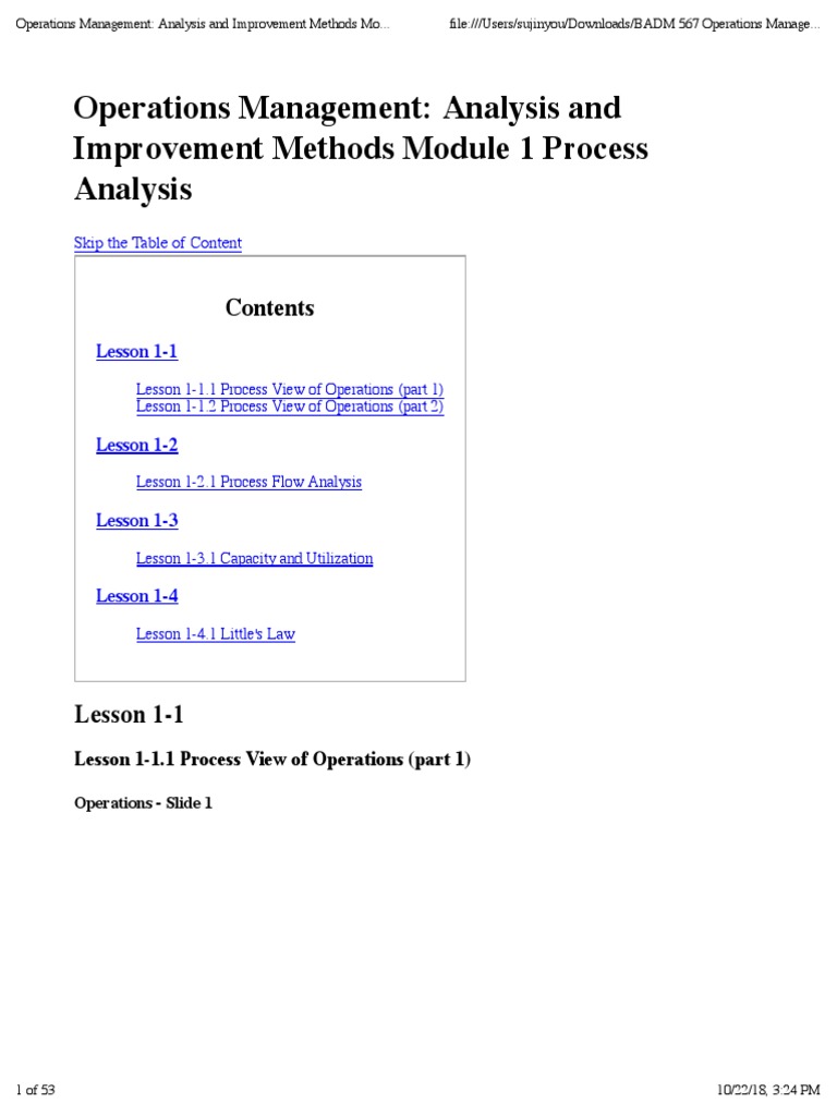 Module 1 Transcript | PDF | Operations Management | Clinic